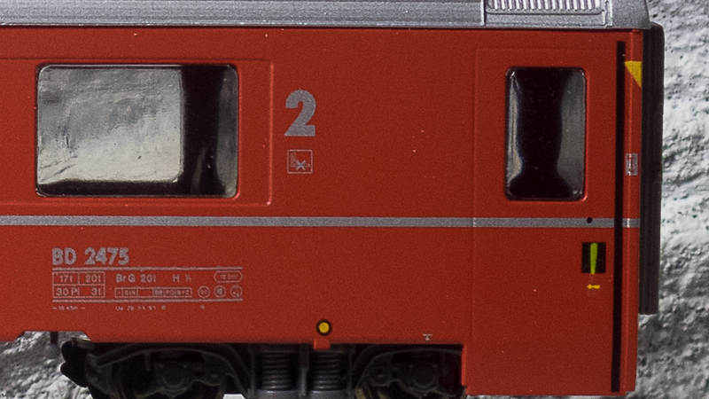 D+R 23475 - RhB BD 2475 Personenwagen mit Gepäckabteil verkürzt EW IV, 57,00