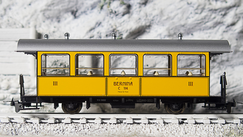 BEMO 3238 164 - RhB C 114 (WN 9800) Personenwagen 2-achsig 3. Klasse ...