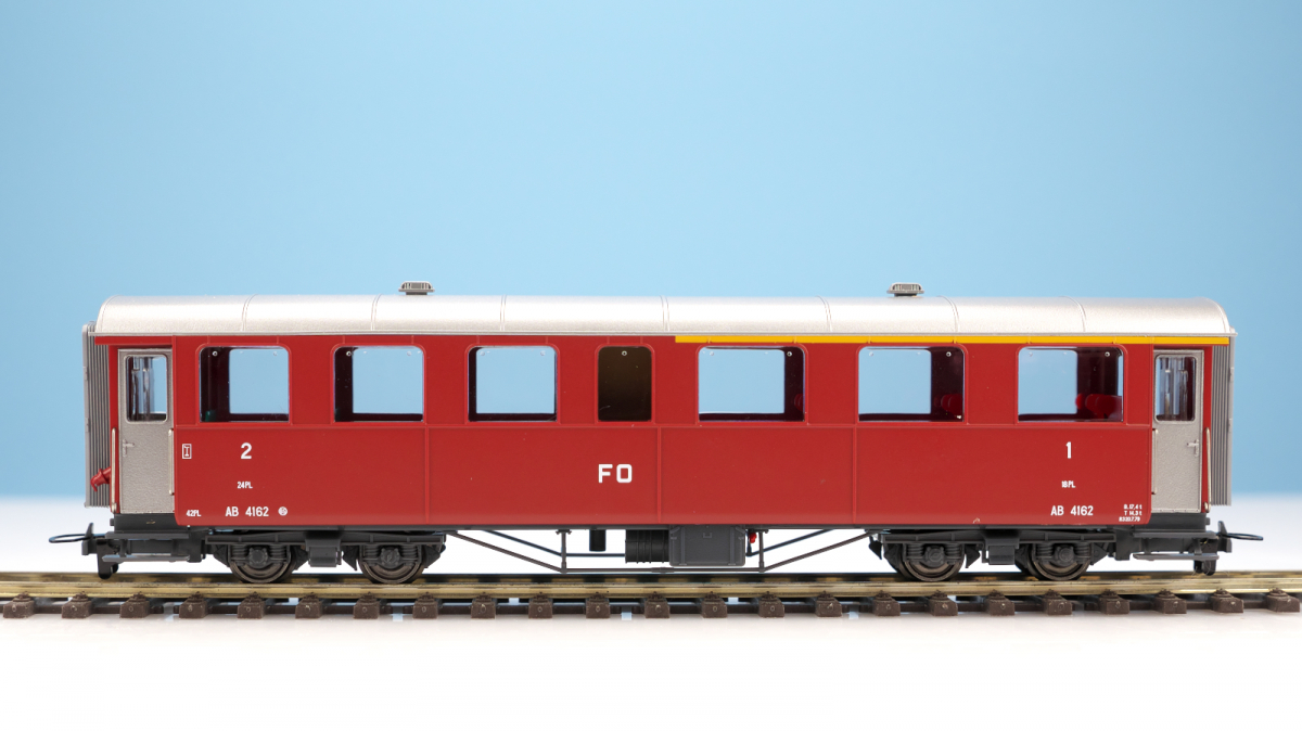 BEMO 3246 242 - FO AB 4162 Personenwagen 4-achsig 1./2. Klasse, dunke, 87,20