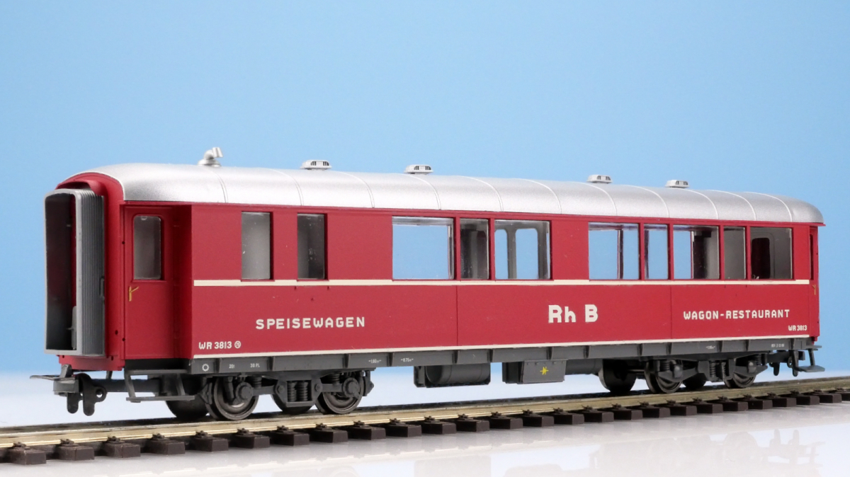 BEMO 3274 103 - RhB WR 3813 Speisewagen 4-achsig, rot 70er Jahre - ww ...
