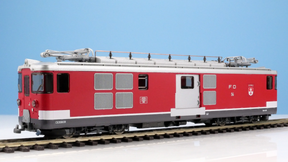 BEMO 1263 214 - FO Deh 4/4 54 "Goms" Elektro-Gepäcktriebwagen mit Zah ...