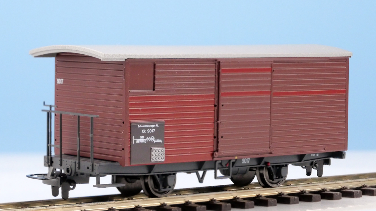 BEMO 2294 197 - RhB Xk 9017 gedeckter Gü terwagen 2-achsig,, Schweiss, 54,80