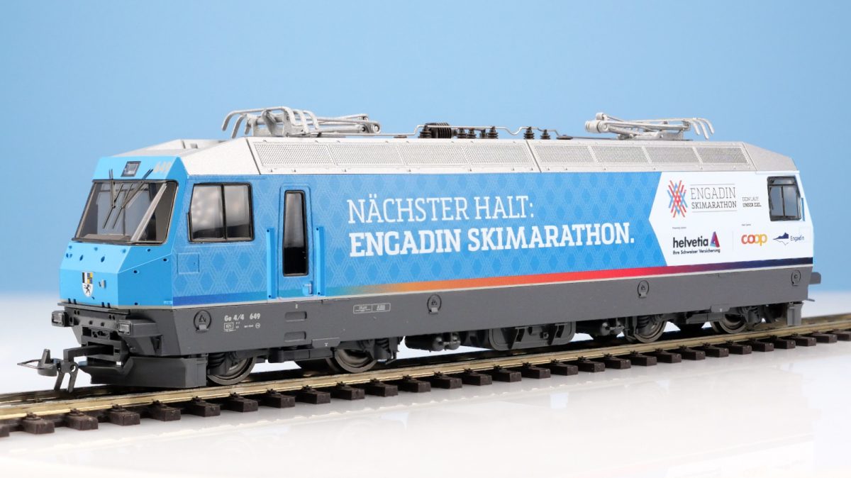 BEMO 1259 189 - RhB Ge 4/4 III 649 "Lavin" Elektrolokomotive, hellbla, 314,90